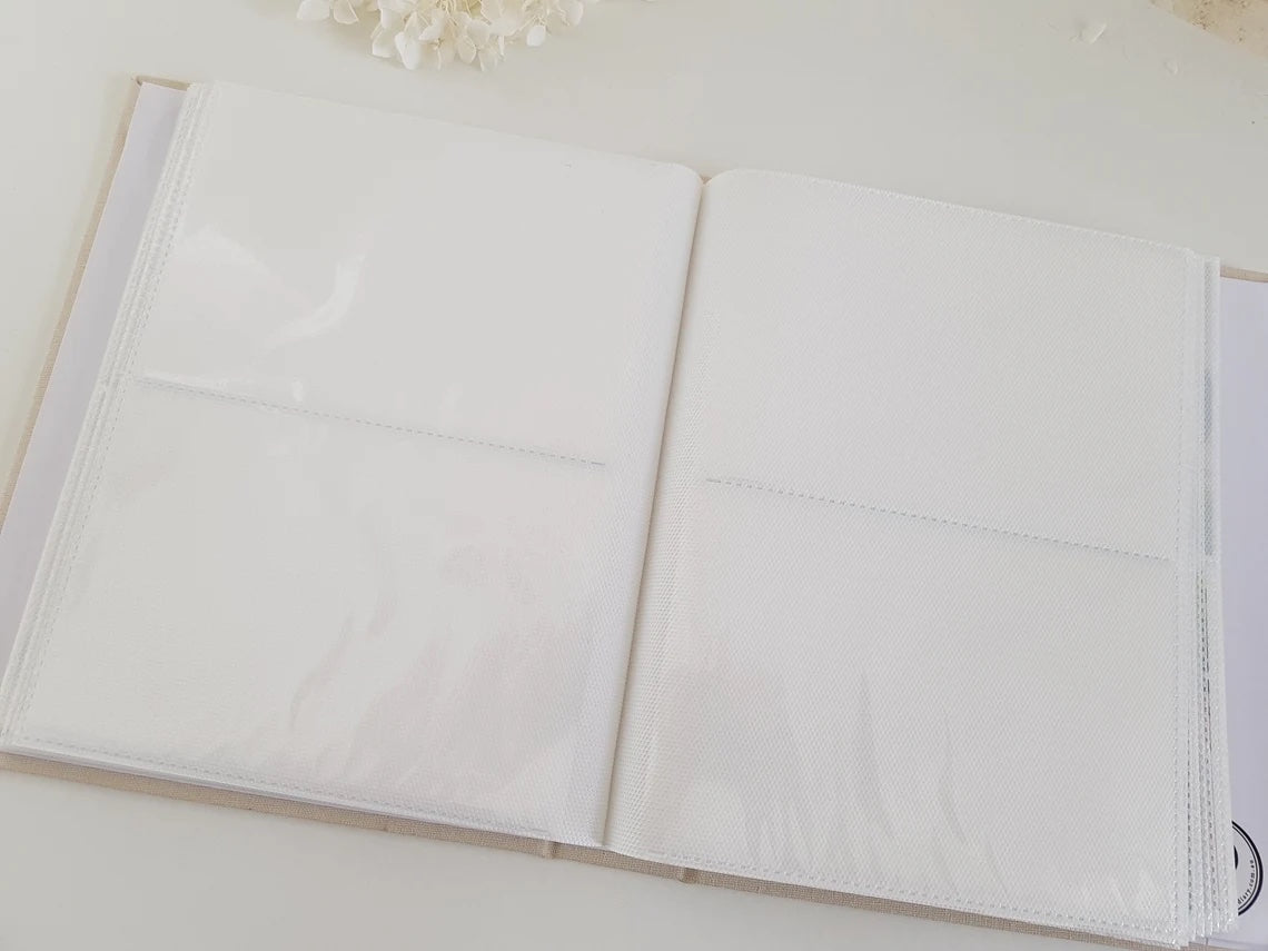 Personalised Linen Hardcover 4x6 inch Photo album Customised 120 Pocke ...
