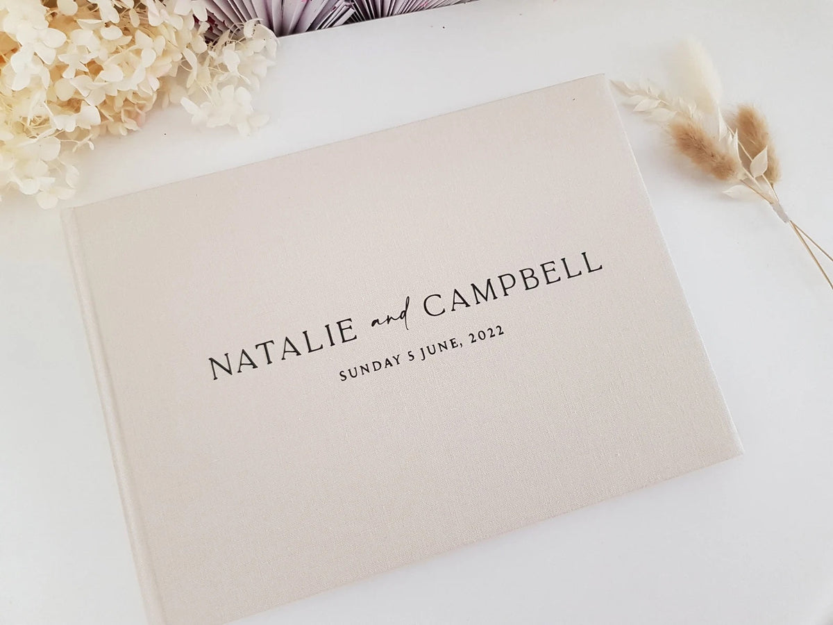 CAMPBELL Custom Linen Guest Book – PLAIN INK DIARY